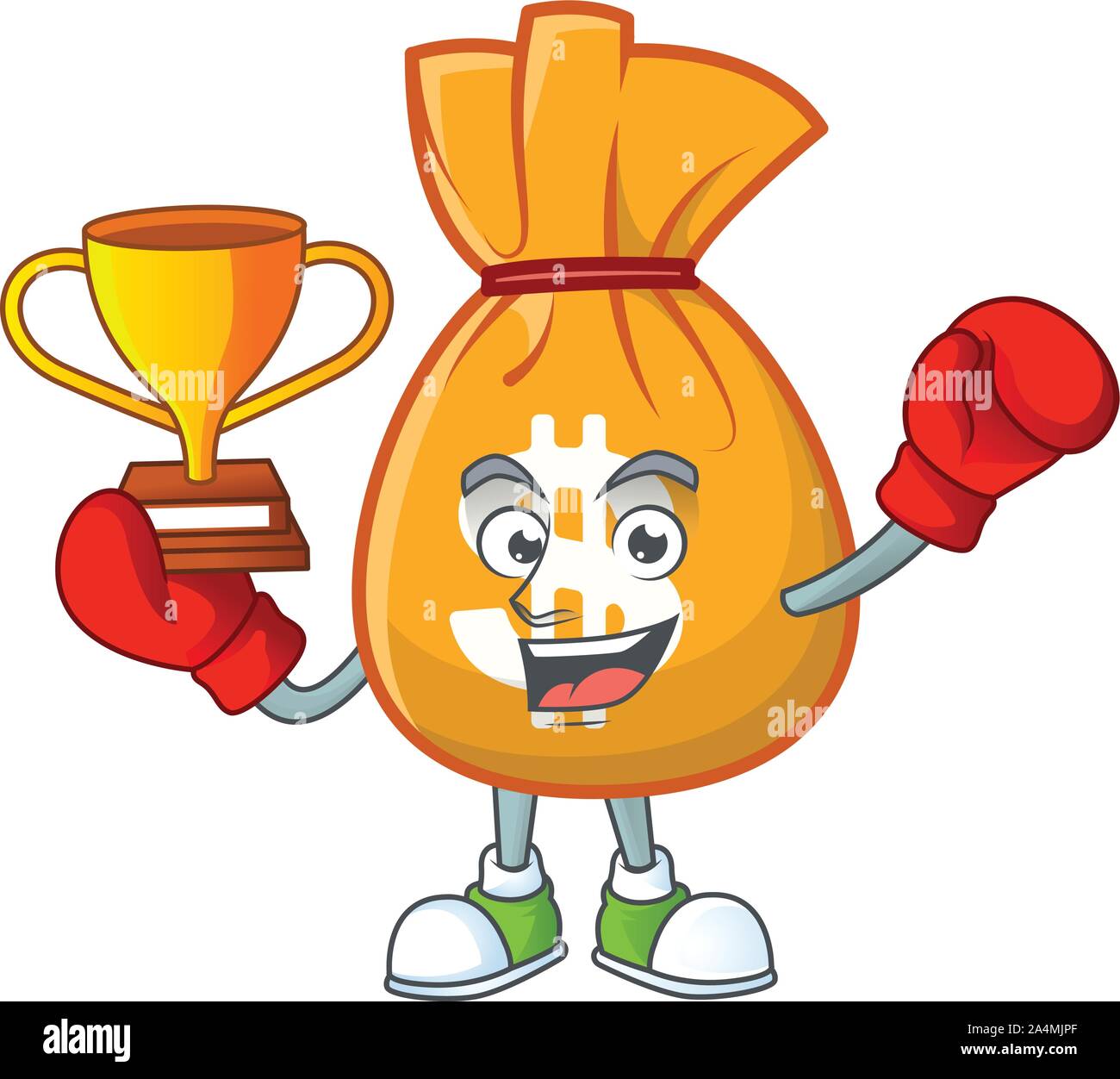 Boxing winner bag of money on white background Stock Vector Image & Art ...