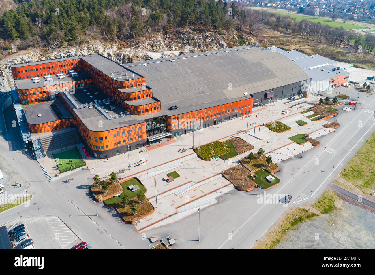 Aerial view of building Stock Photo - Alamy