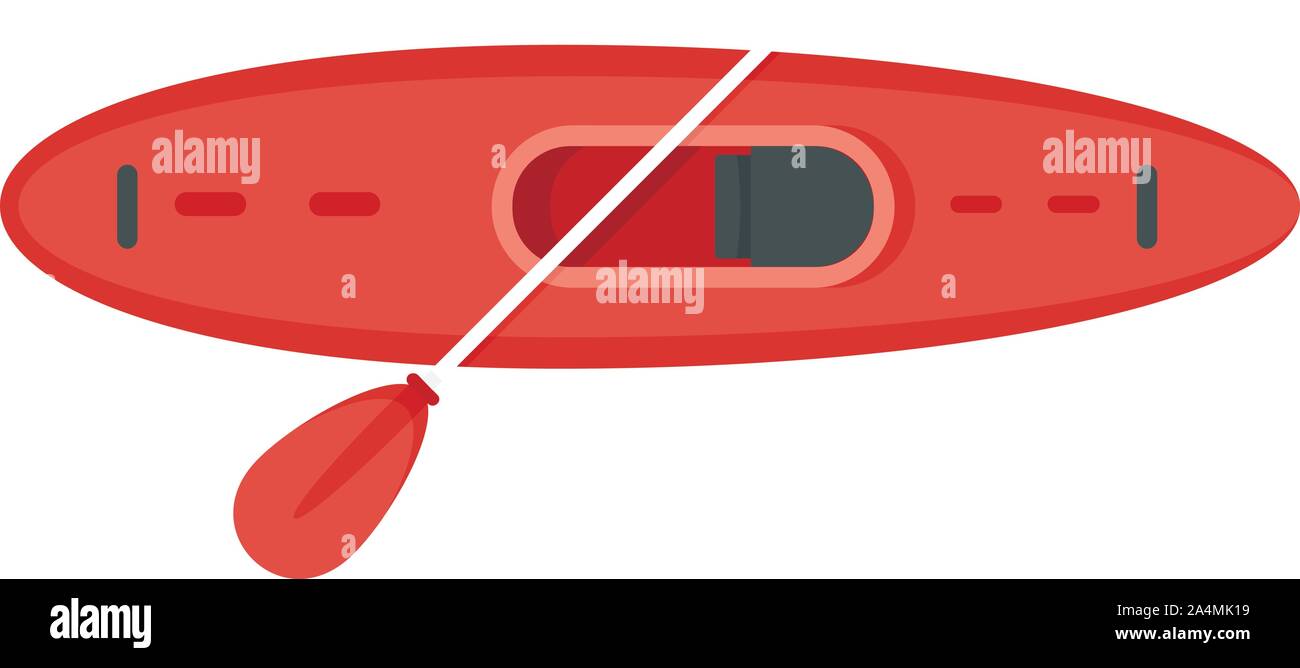 Top view kayak icon. Flat illustration of top view kayak vector icon ...