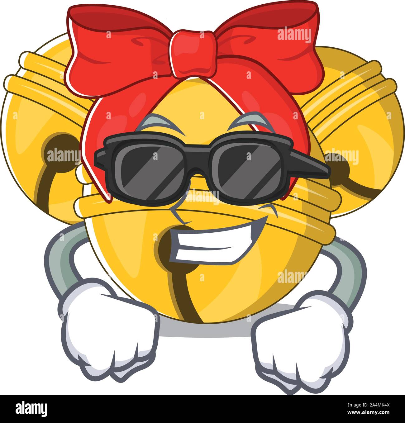 Super cool Jingle bell cartoon isolated with mascot Stock Vector Image ...