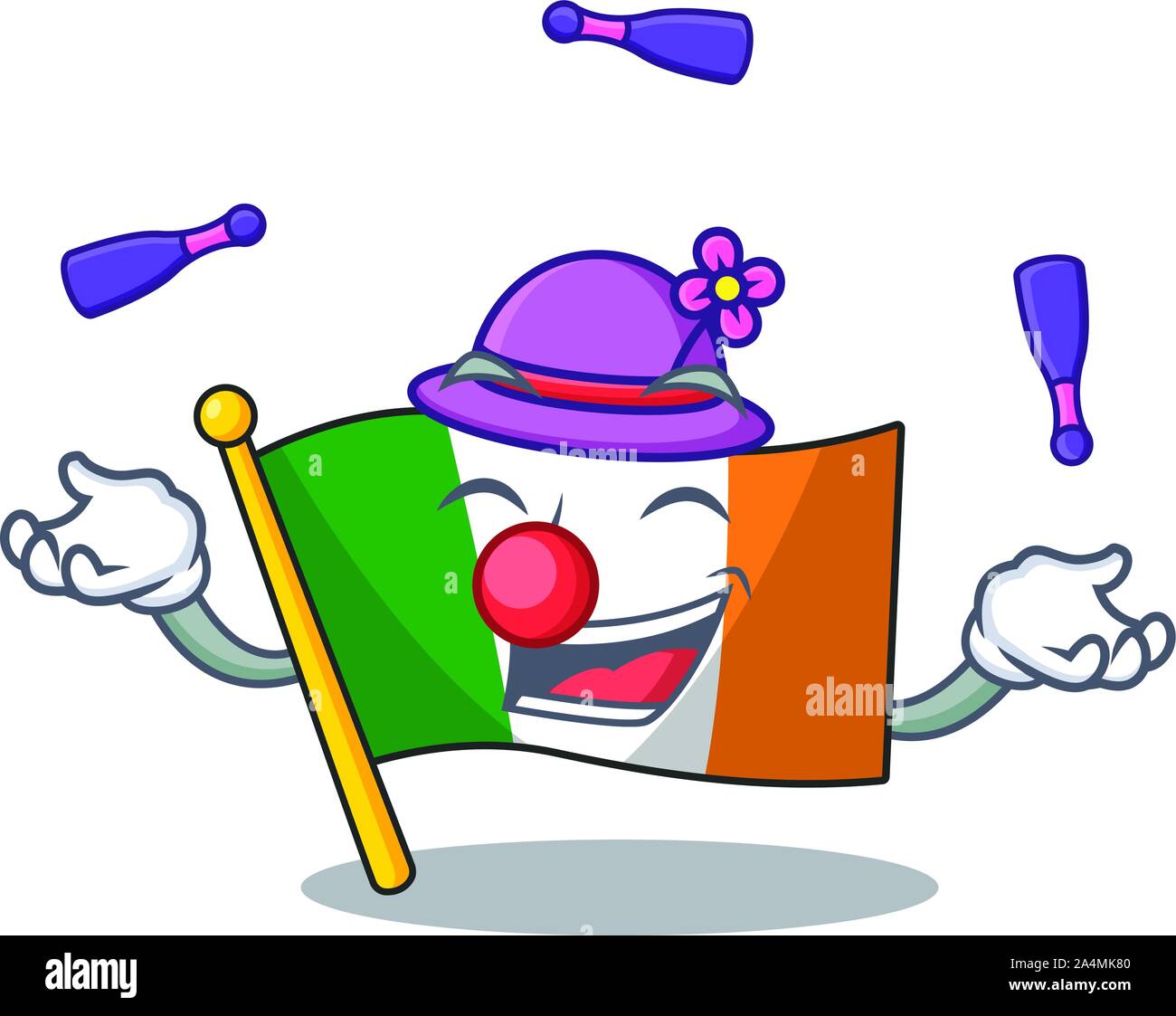 Juggling flag ireland mascot the character shape Stock Vector Image ...