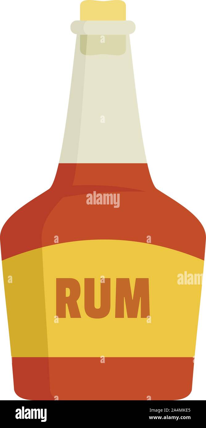 Rum bottle icon. Flat illustration of rum bottle vector icon for web ...