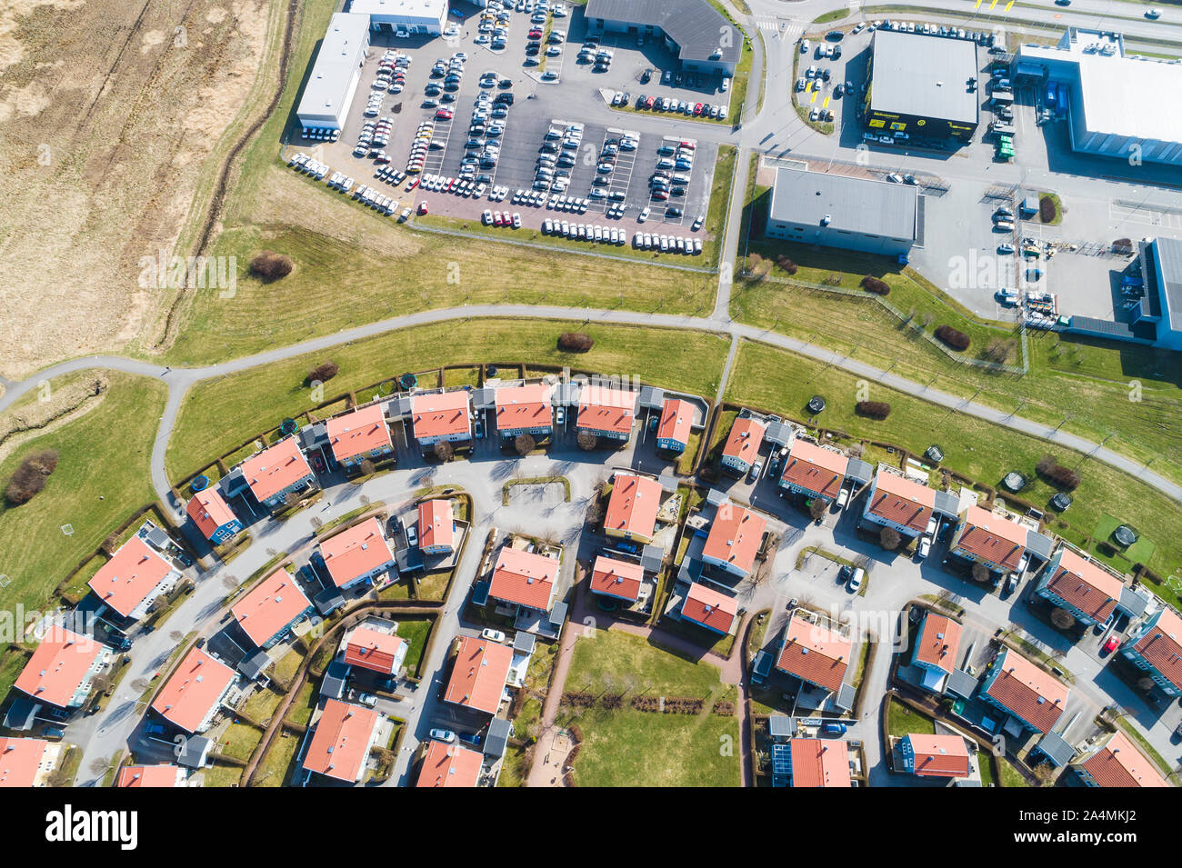 Aerial view of suburbs Stock Photo - Alamy