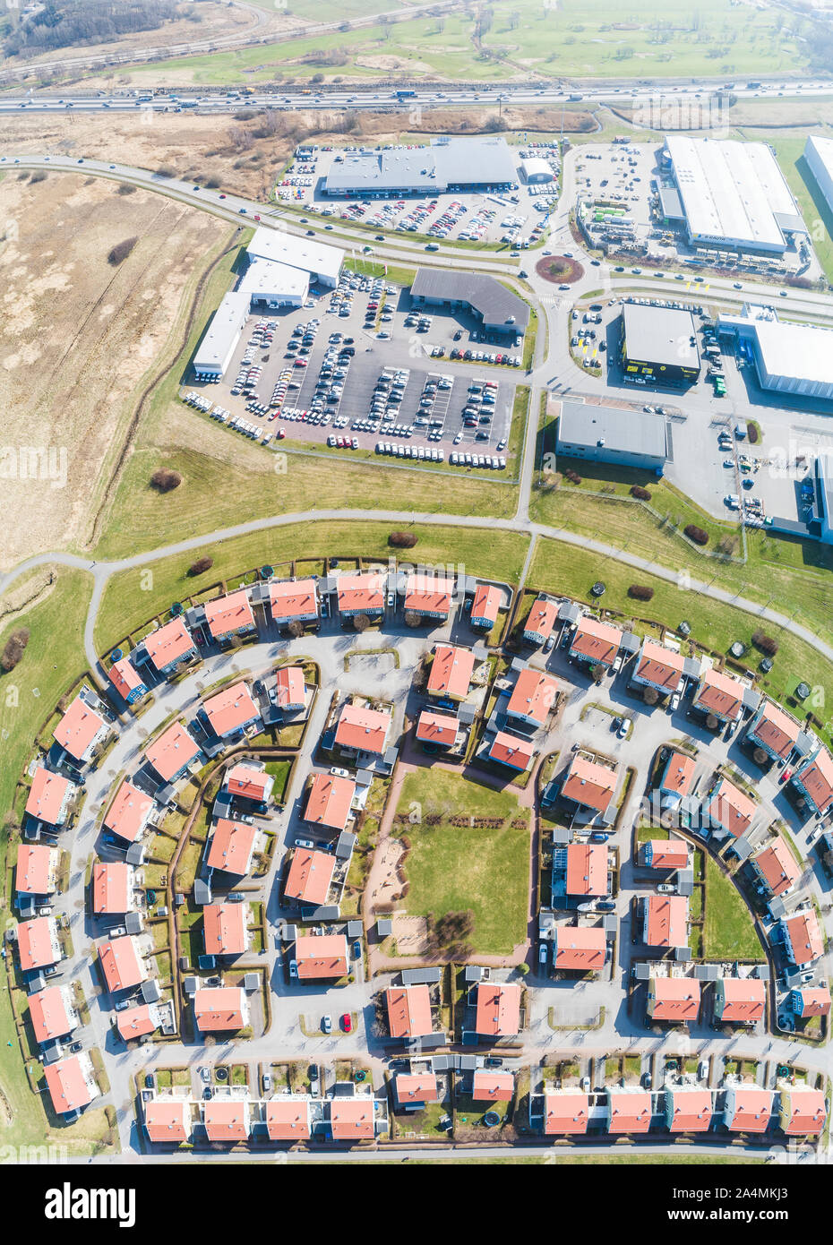 Aerial view of suburbs Stock Photo - Alamy