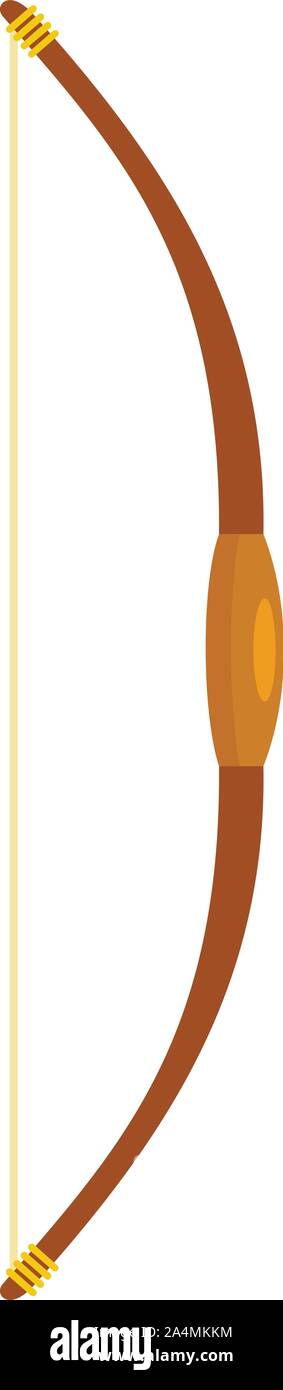 Wood bow icon. Flat illustration of wood bow vector icon for web design ...