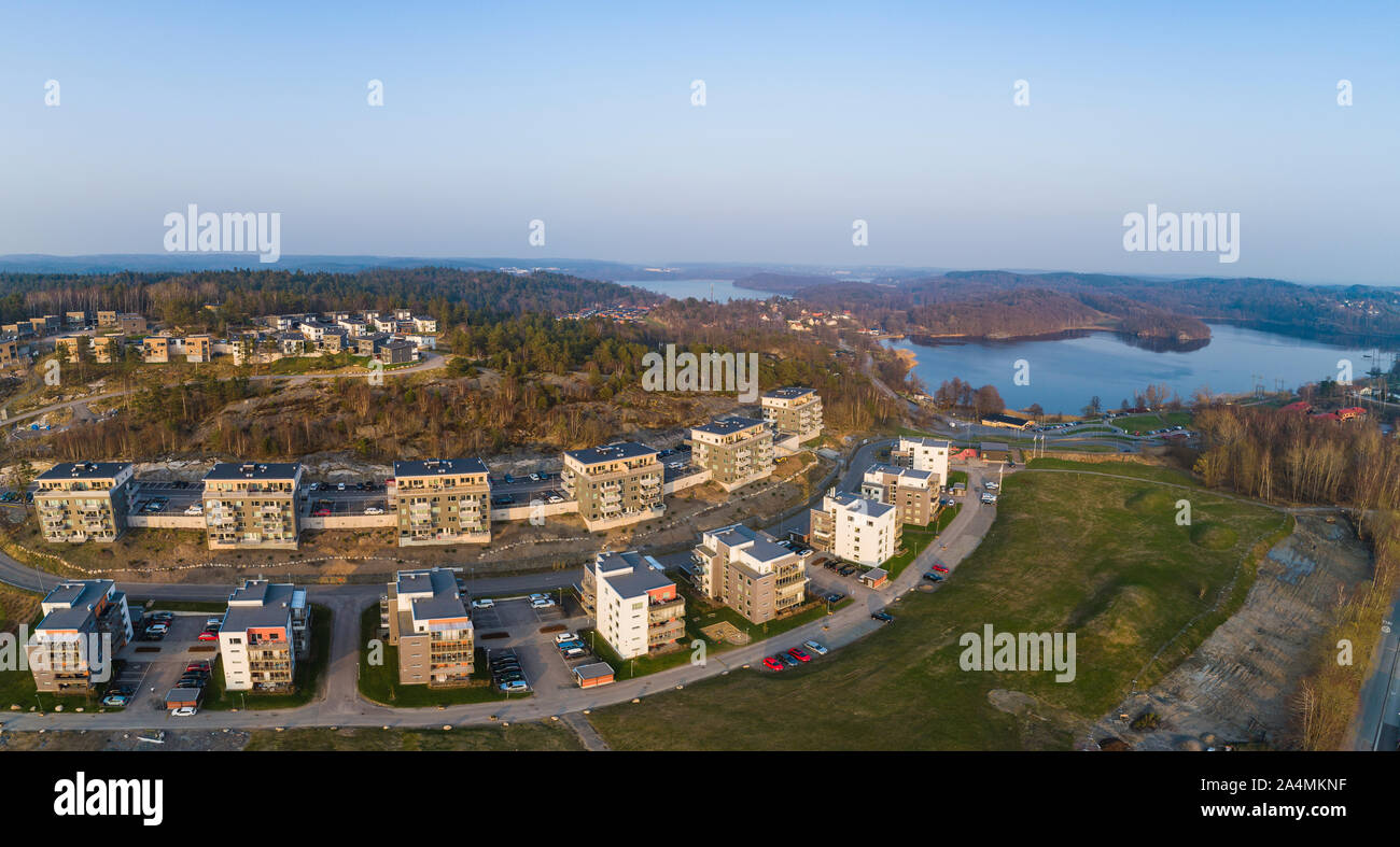 Aerial view of blocks of flats Stock Photo - Alamy