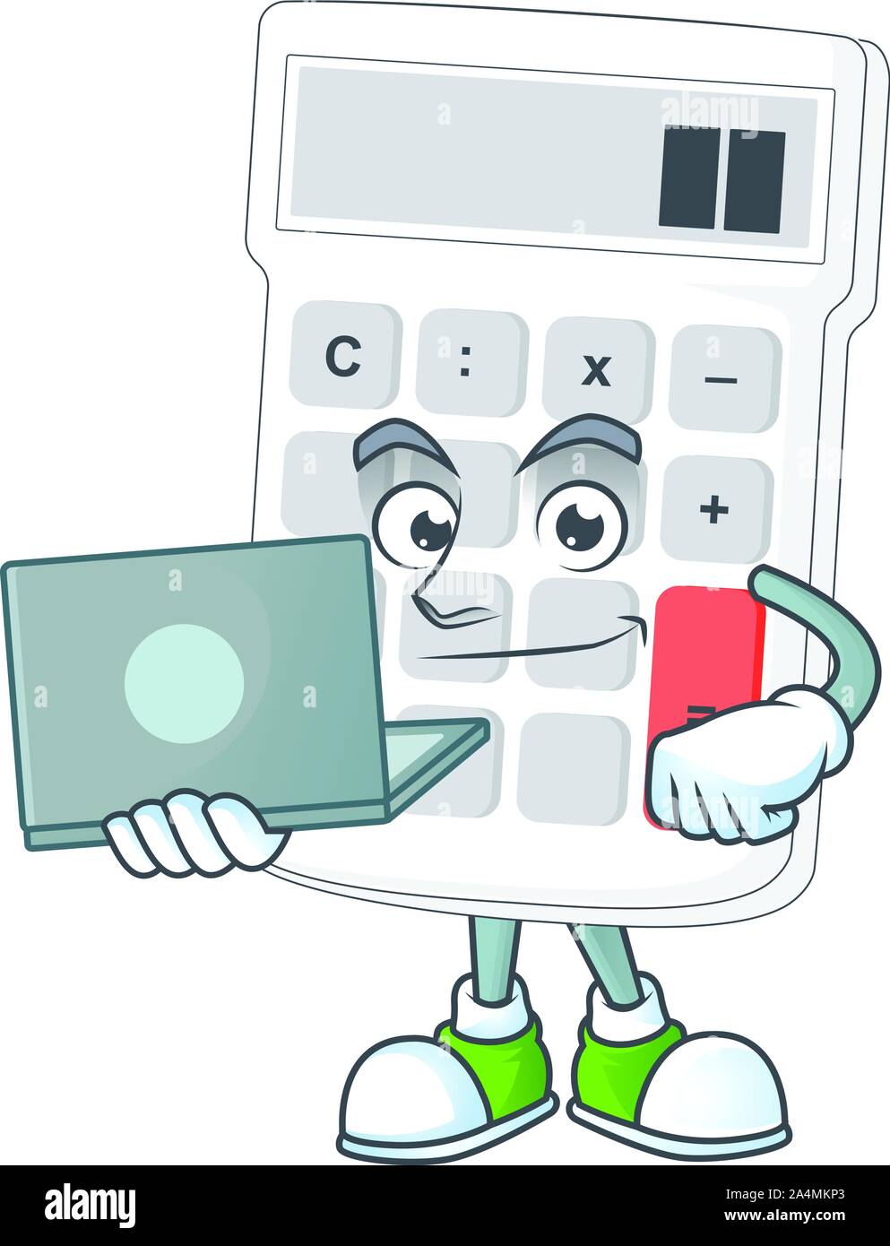 With laptop icon calculator for concept the accounting Stock Vector ...