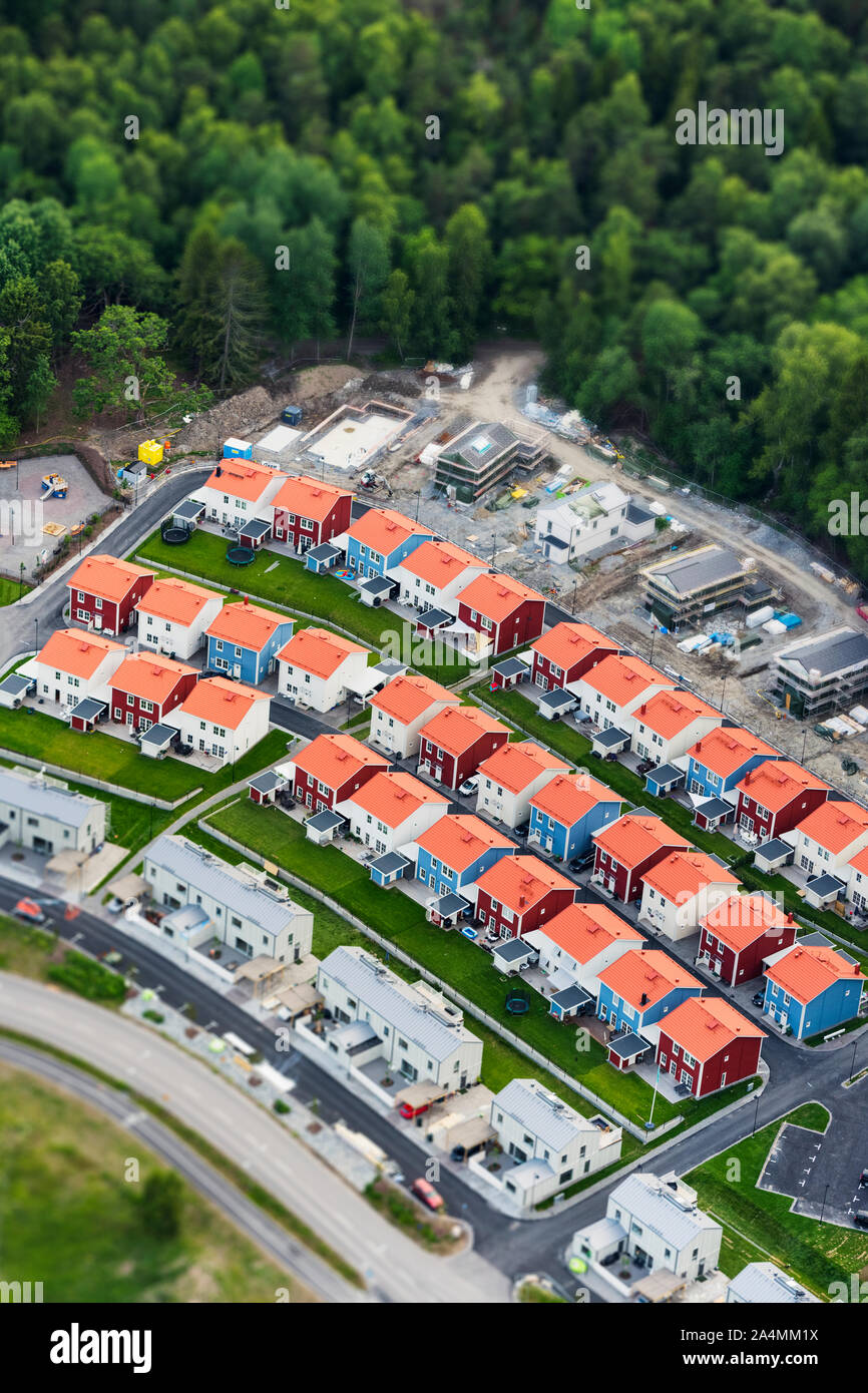 Aerial view of suburb Stock Photo - Alamy