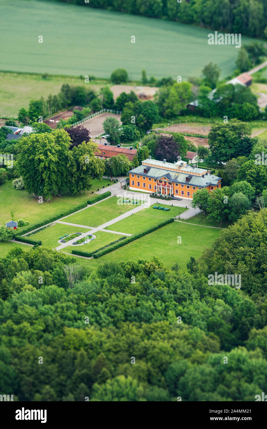 Aerial view of mansion Stock Photo - Alamy