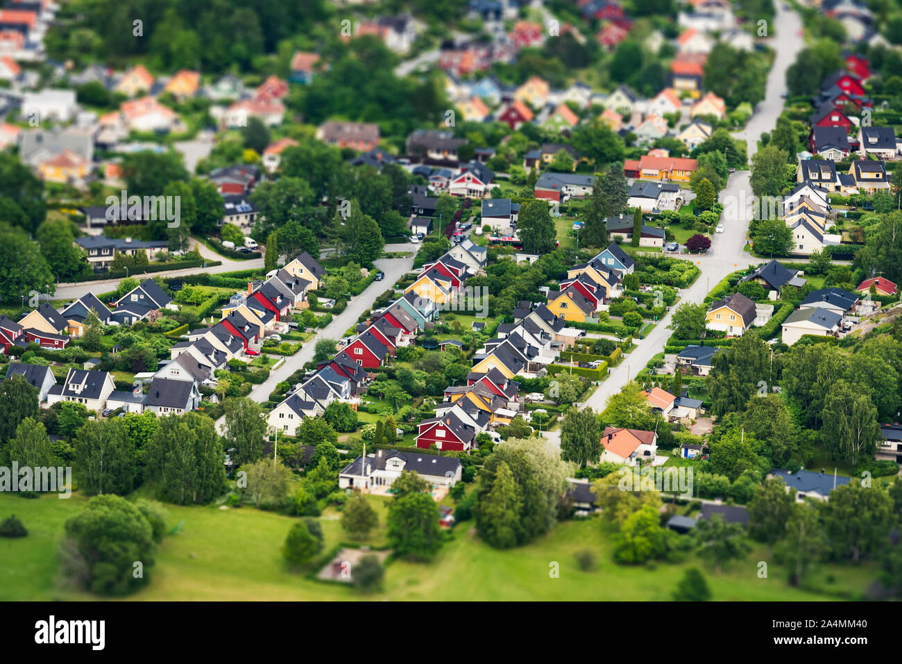 Aerial view of suburb Stock Photo - Alamy