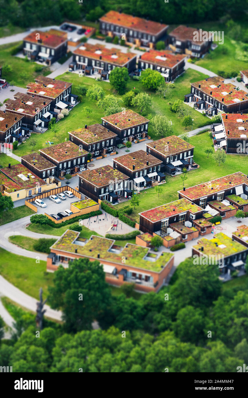 Aerial view of suburb Stock Photo - Alamy