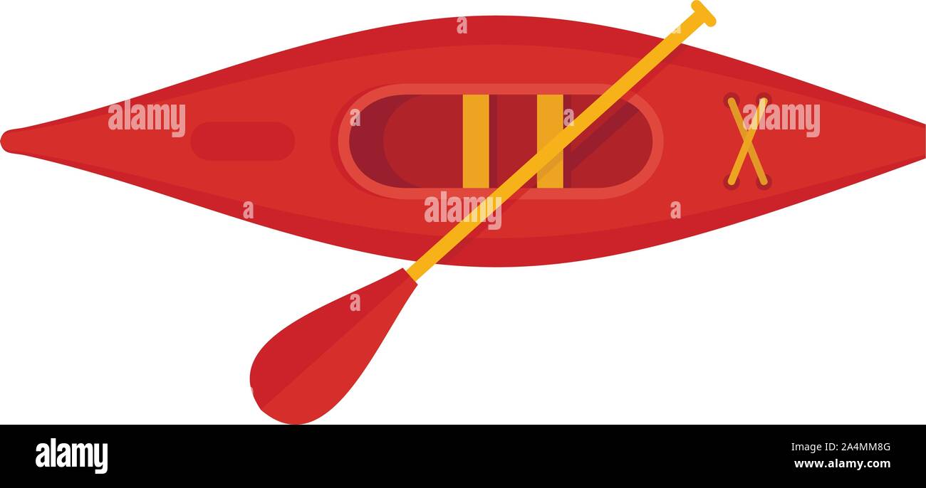 Top view sport kayak icon. Flat illustration of top view sport kayak ...