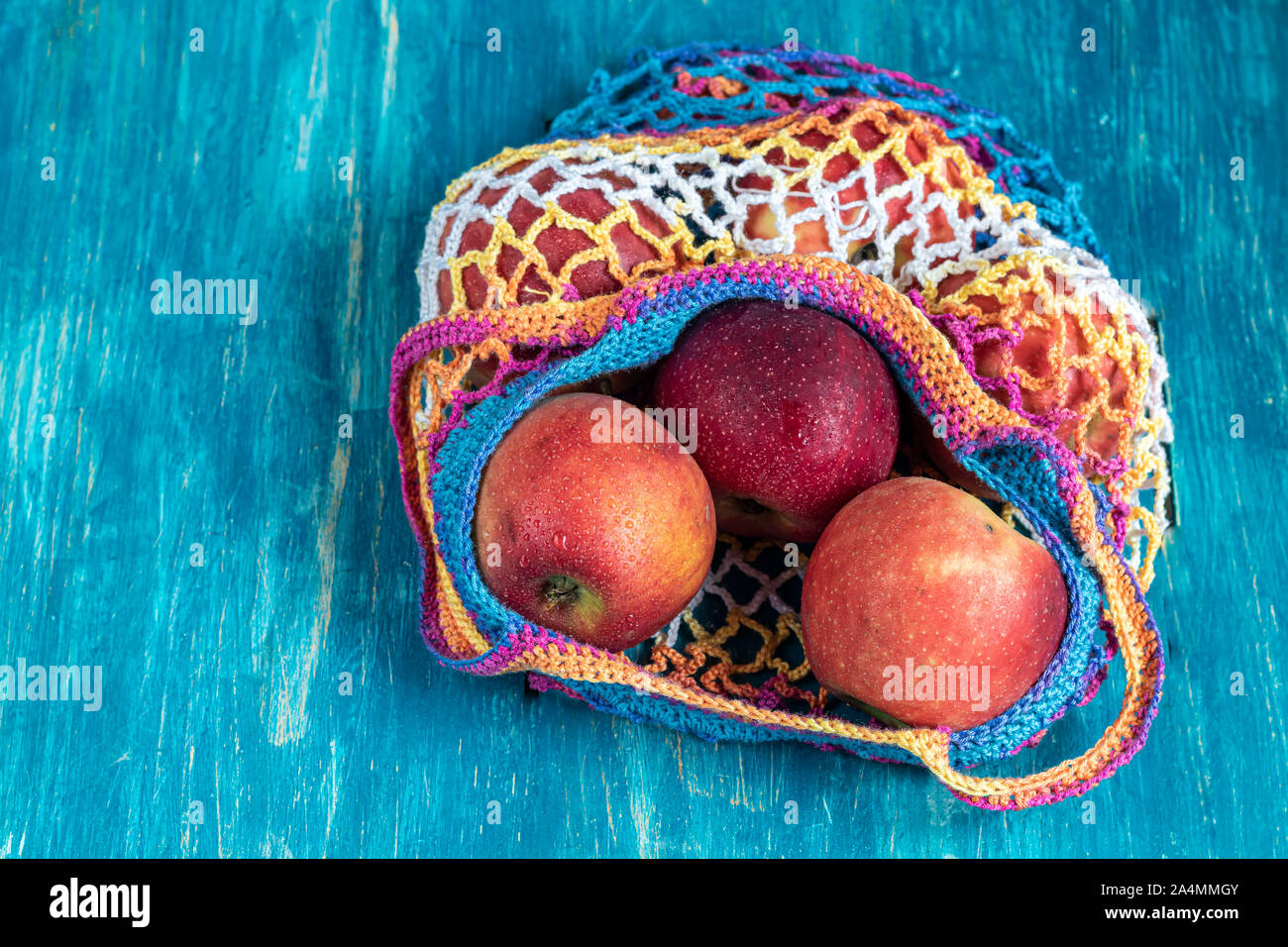 Ecological cotton mesh for carrying and storing products Stock Photo ...