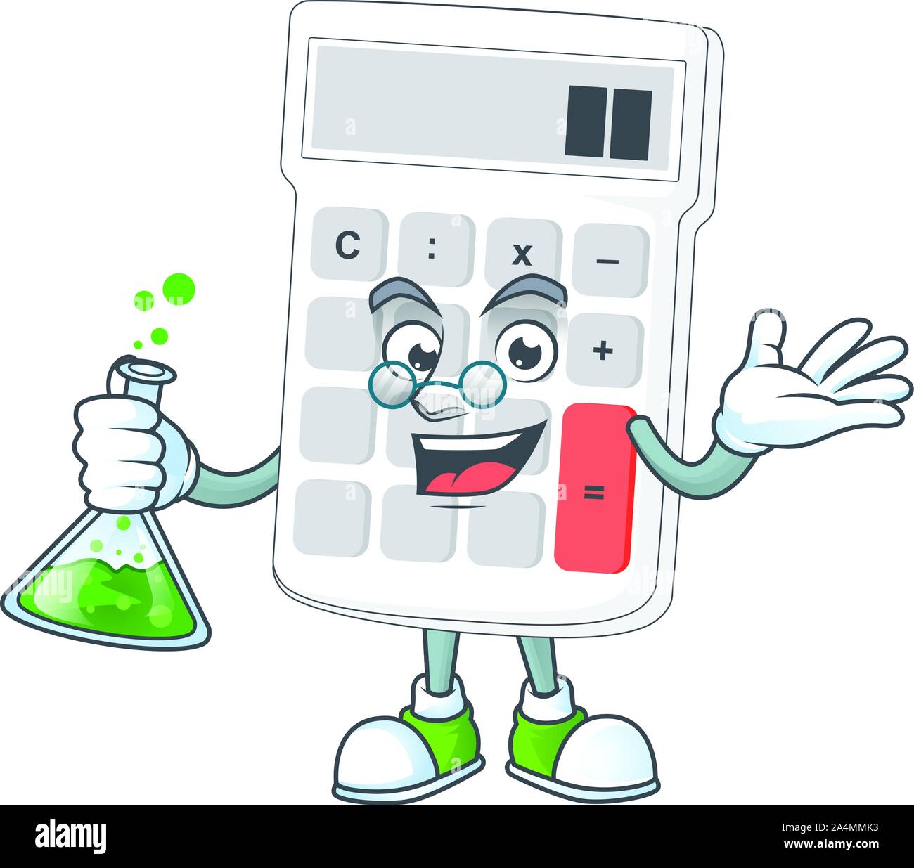 Professor cartoon calculator white for calculate tool Stock Vector ...