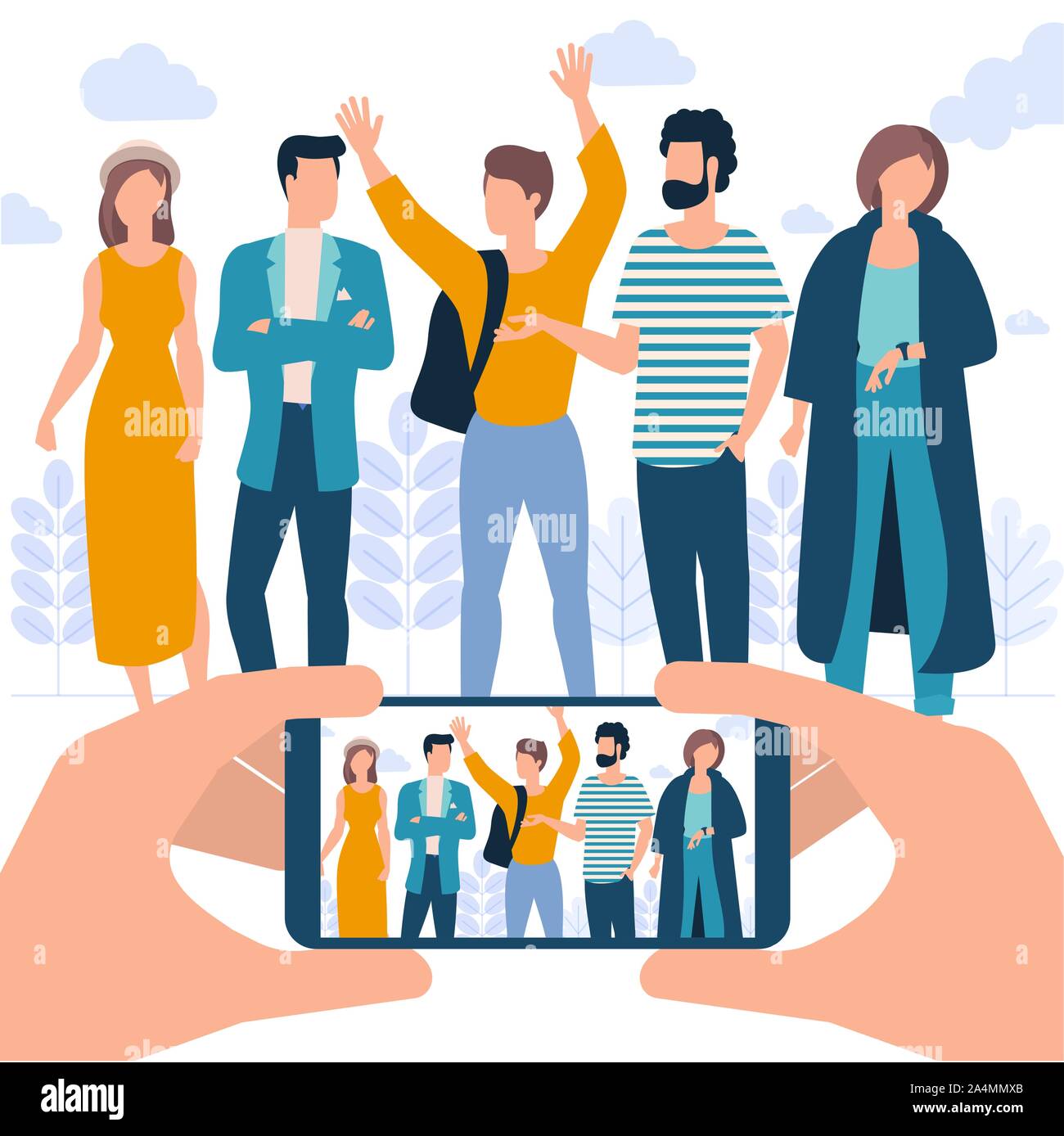 Woman mobile phone take Stock Vector Images - Alamy