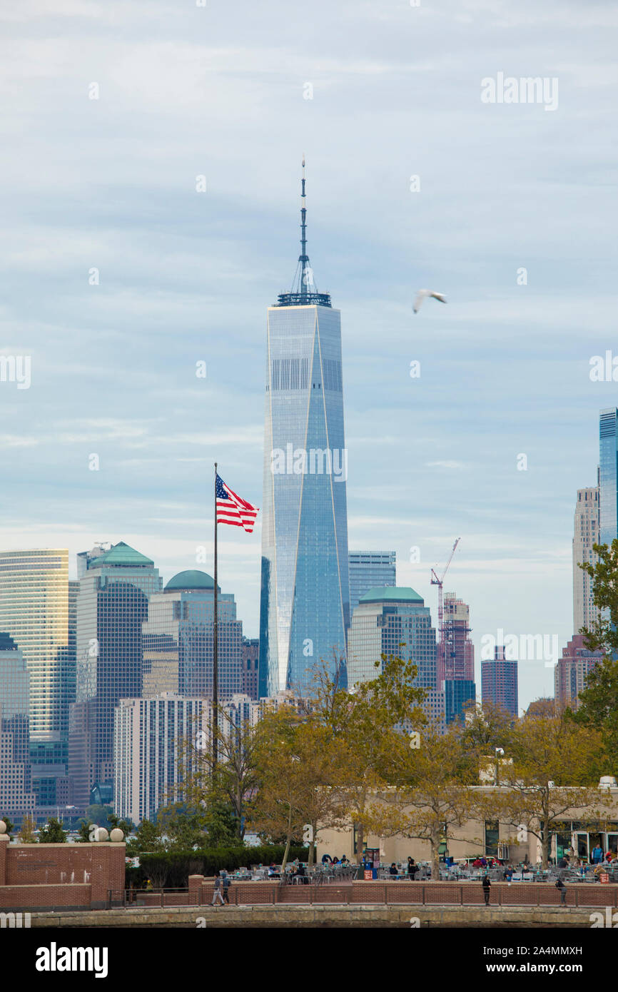 Ellis island with flag hi-res stock photography and images - Alamy
