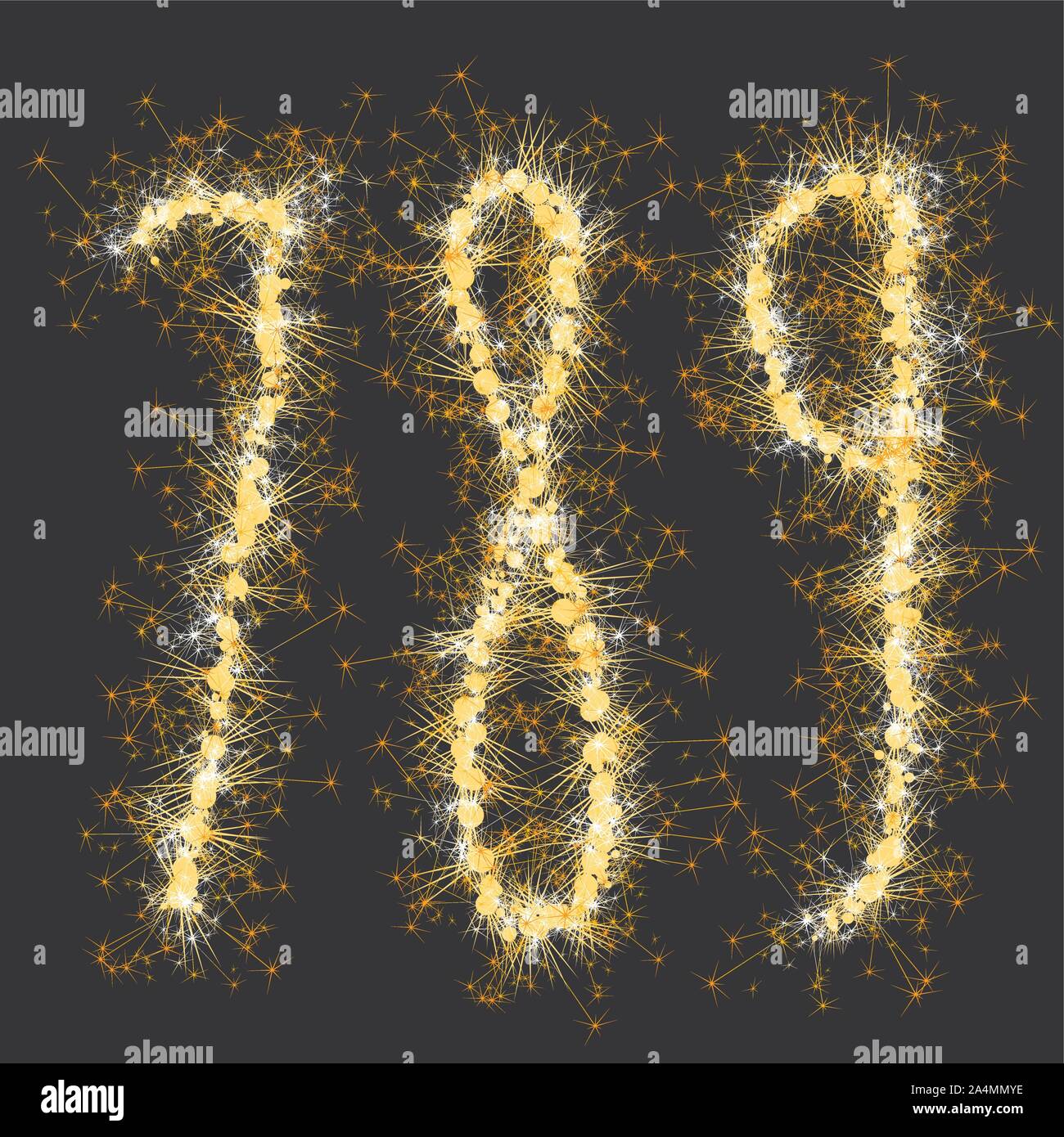 glittering sparks numbers Stock Vector Image & Art - Alamy