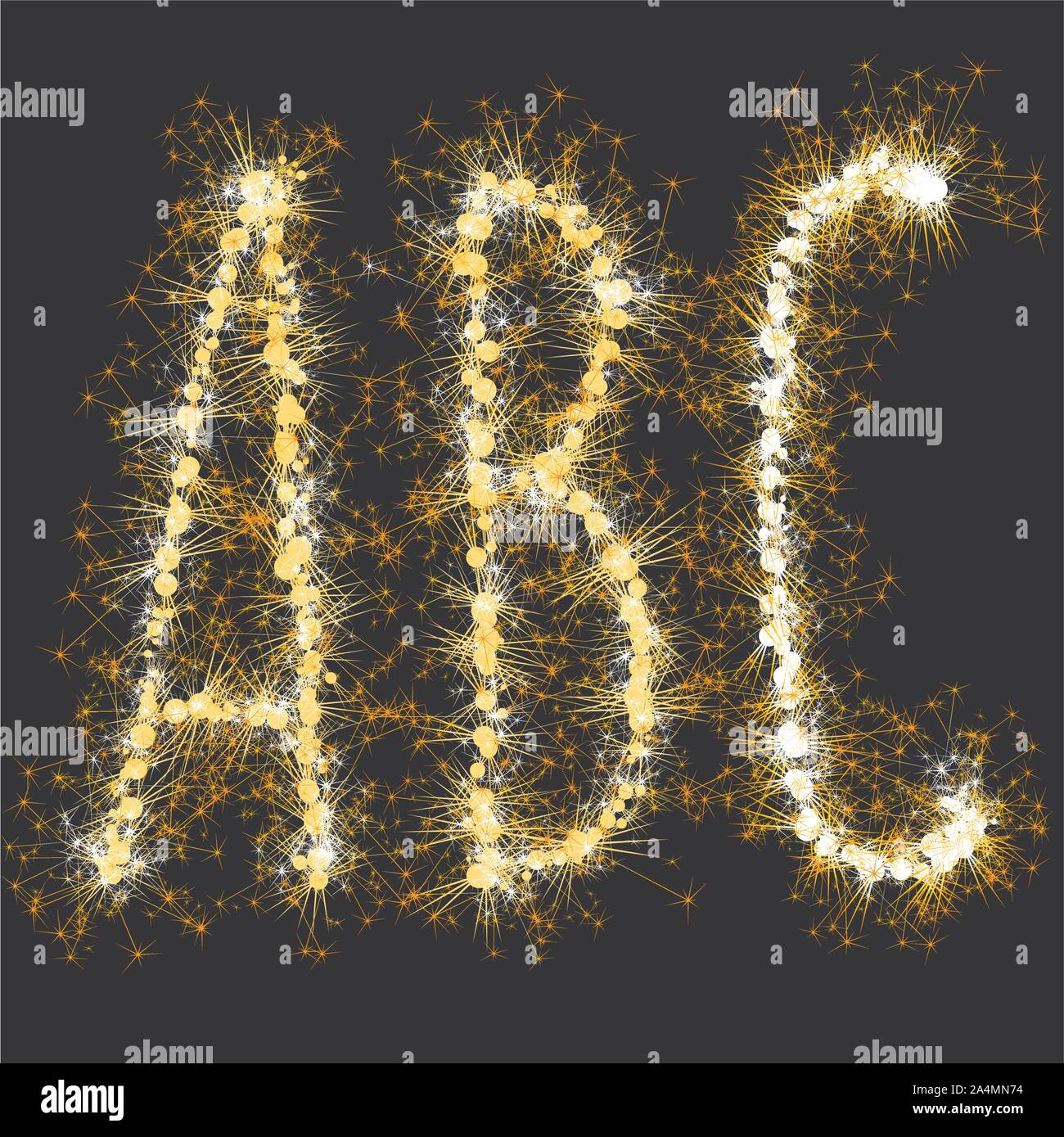 golden glittering sparks leters set Stock Vector Image & Art - Alamy