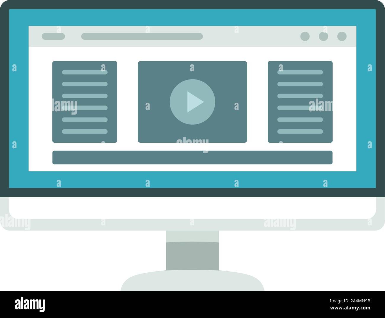 Monitor play video icon. Flat illustration of monitor play video vector ...