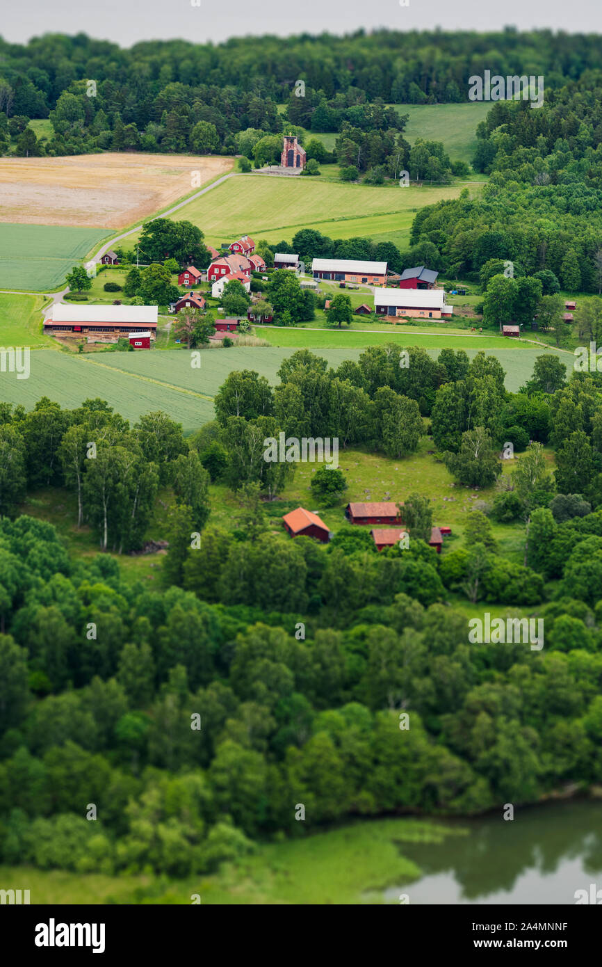 Aerial view of village Stock Photo - Alamy