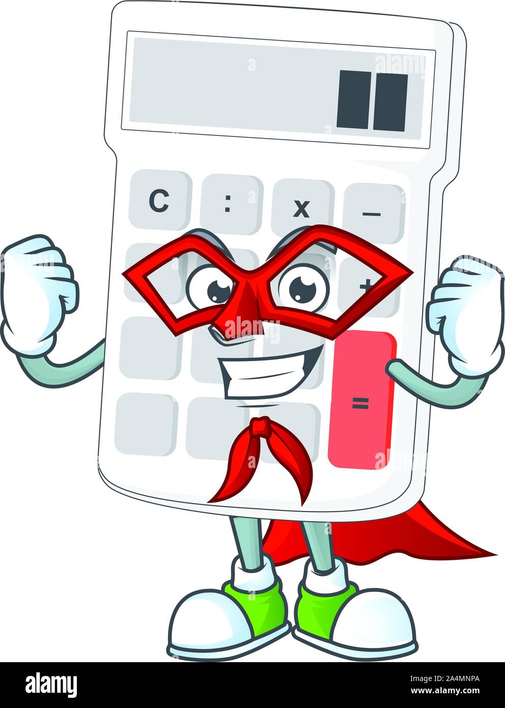Super hero cartoon calculator white for calculate tool Stock Vector ...