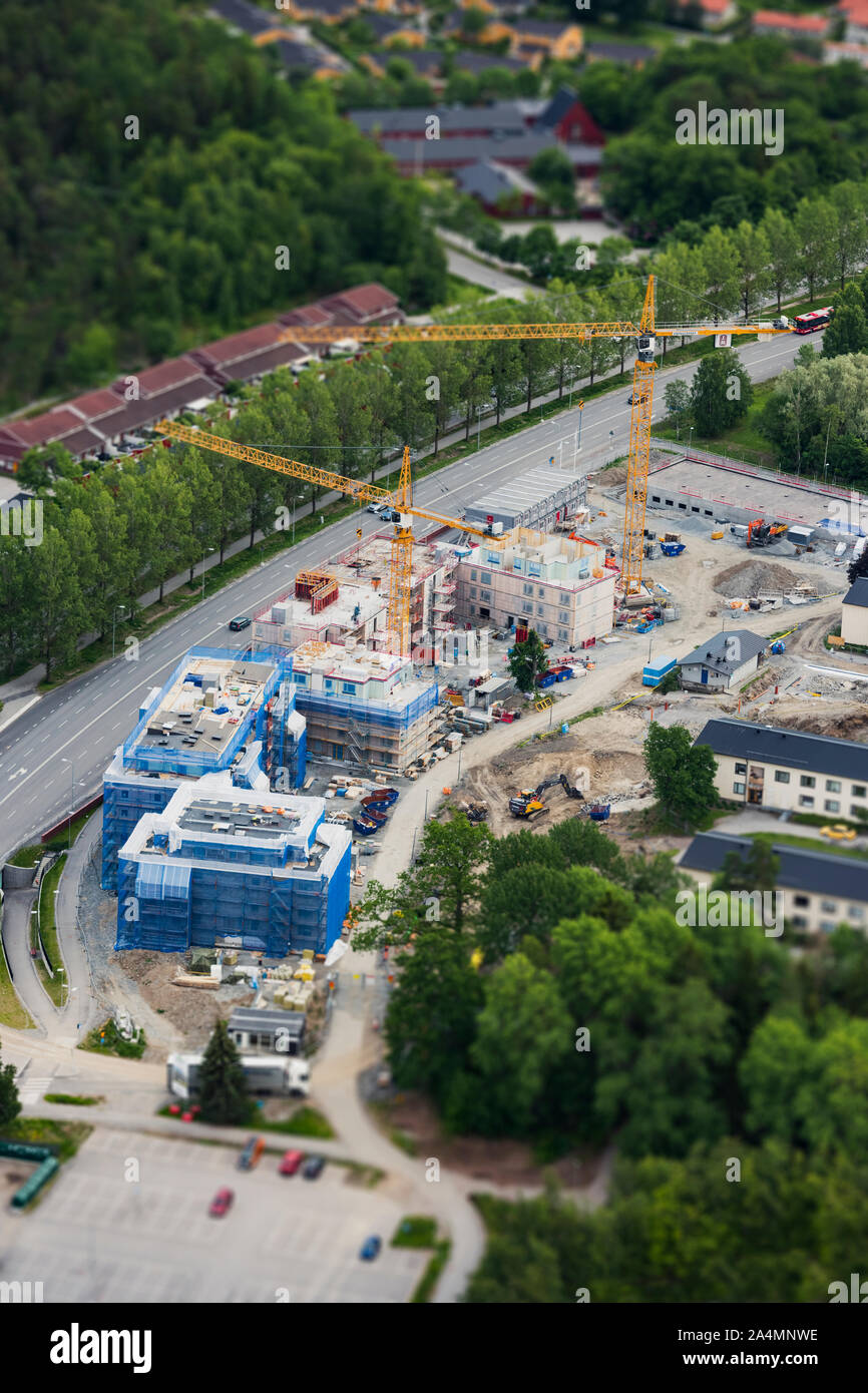 Aerial view of building site Stock Photo - Alamy