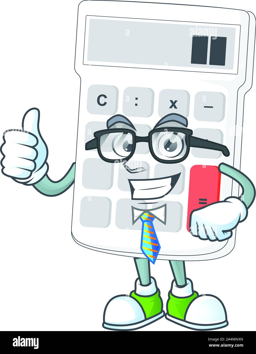 Businessman cartoon calculator white for calculate tool Stock Vector ...