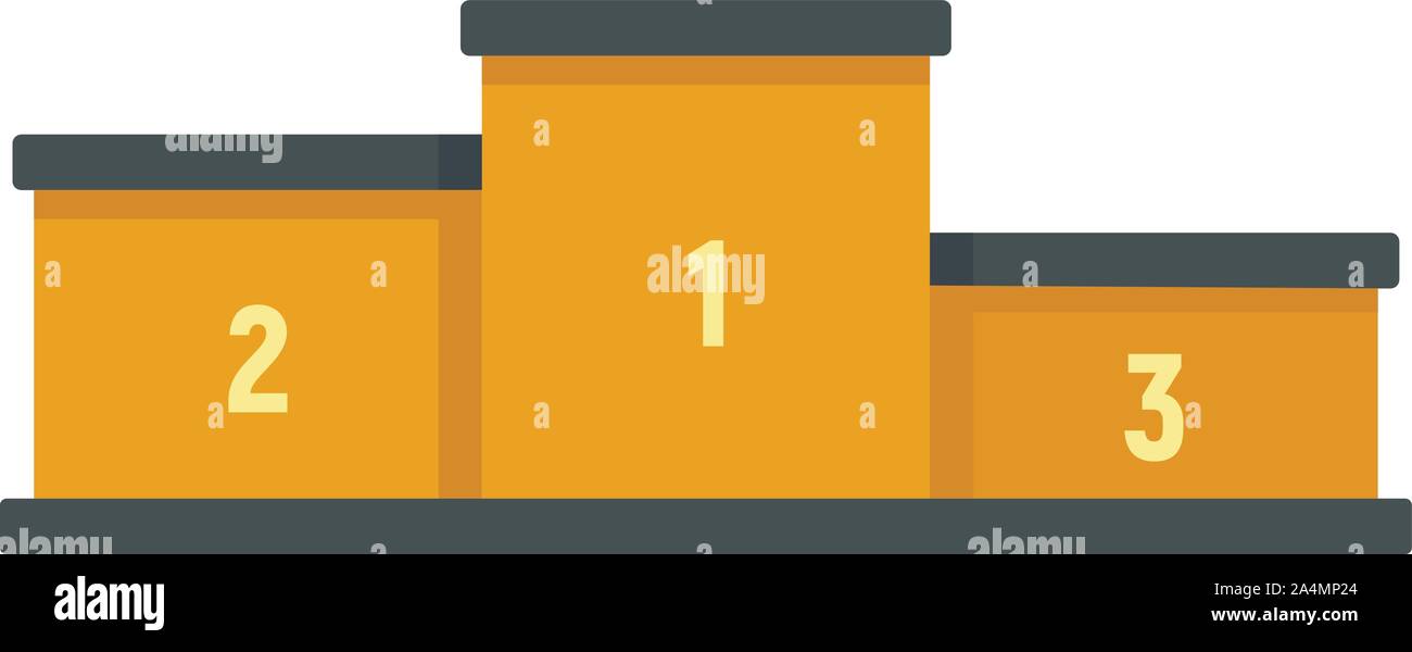 Sport podium icon. Flat illustration of sport podium vector icon for ...