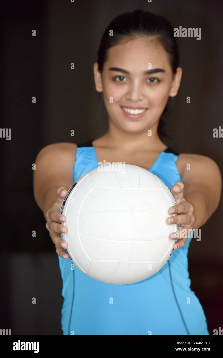 Beautiful Athletic Person With Volleyball Stock Photo - Alamy