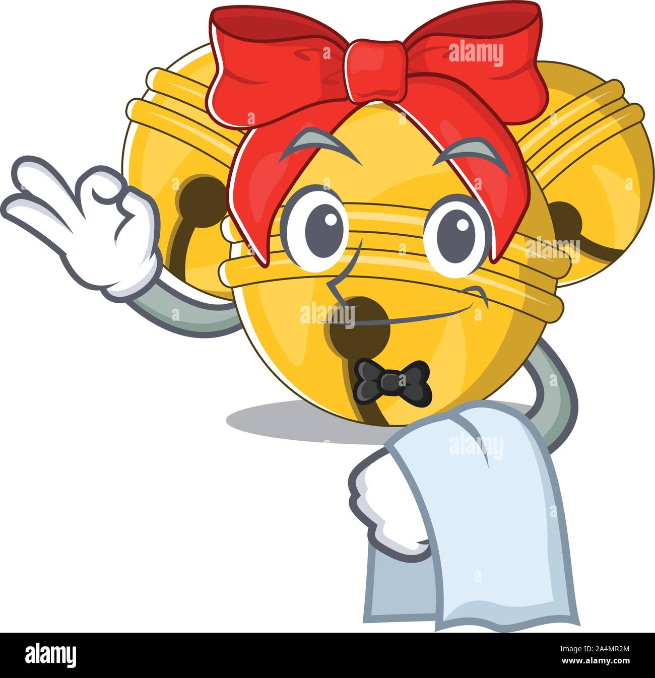 Waiter Jingle bell in the character shape Stock Vector Image & Art - Alamy