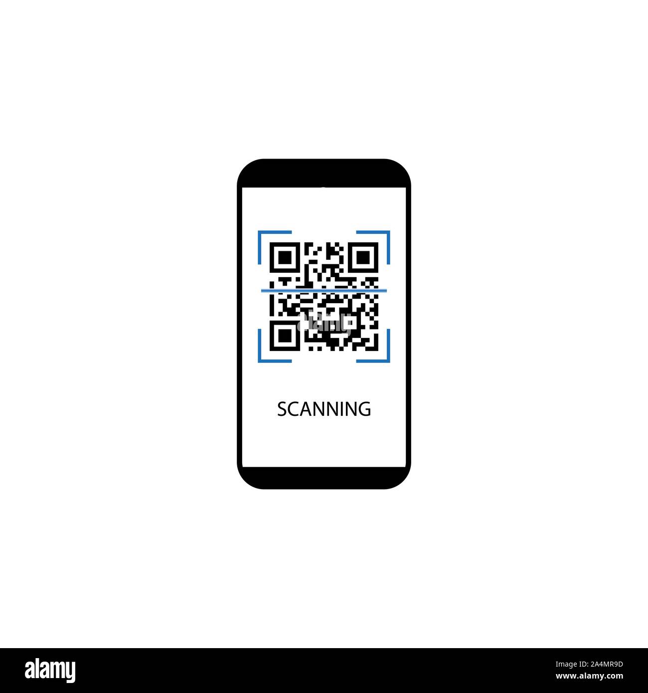 Black qr code vector square icon Cut Out Stock Images & Pictures - Alamy