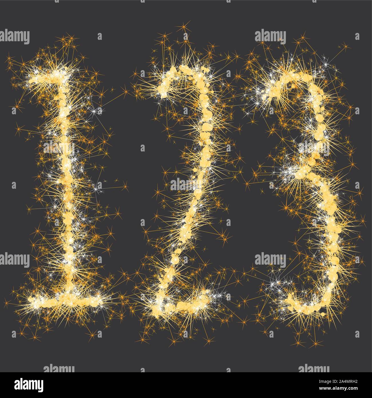 glittering sparks numbers Stock Vector Image & Art - Alamy