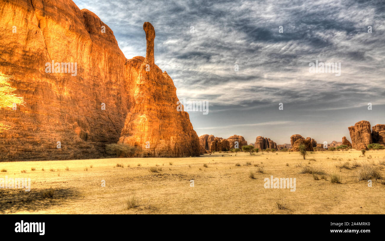 Abstract Rock formation at plateau Ennedi aka spire in Chad Stock Photo ...