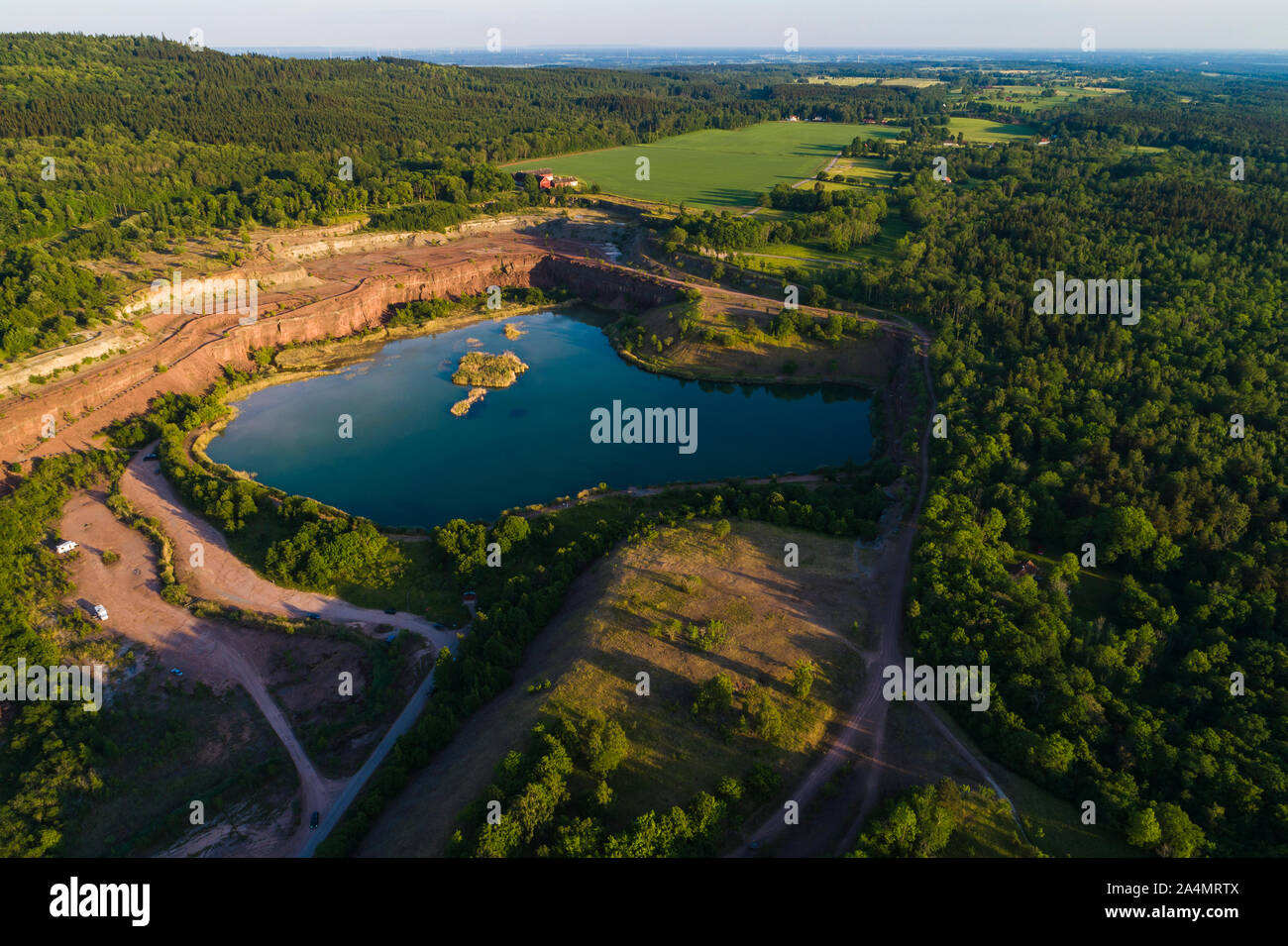 Aerial view quarry quarry lake hi-res stock photography and images - Alamy
