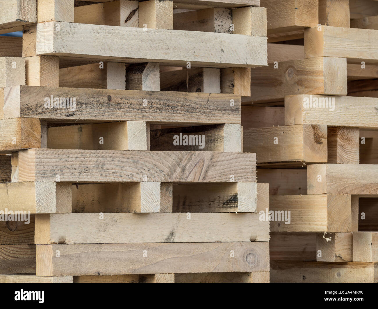 stacked wooden pallets Stock Photo - Alamy