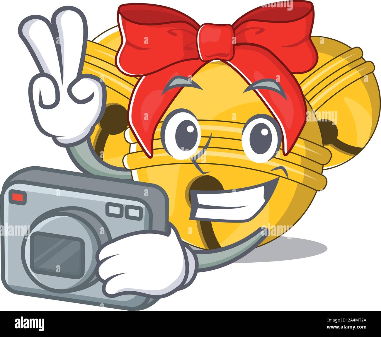Photographer Jingle bell in the character shape Stock Vector Image ...