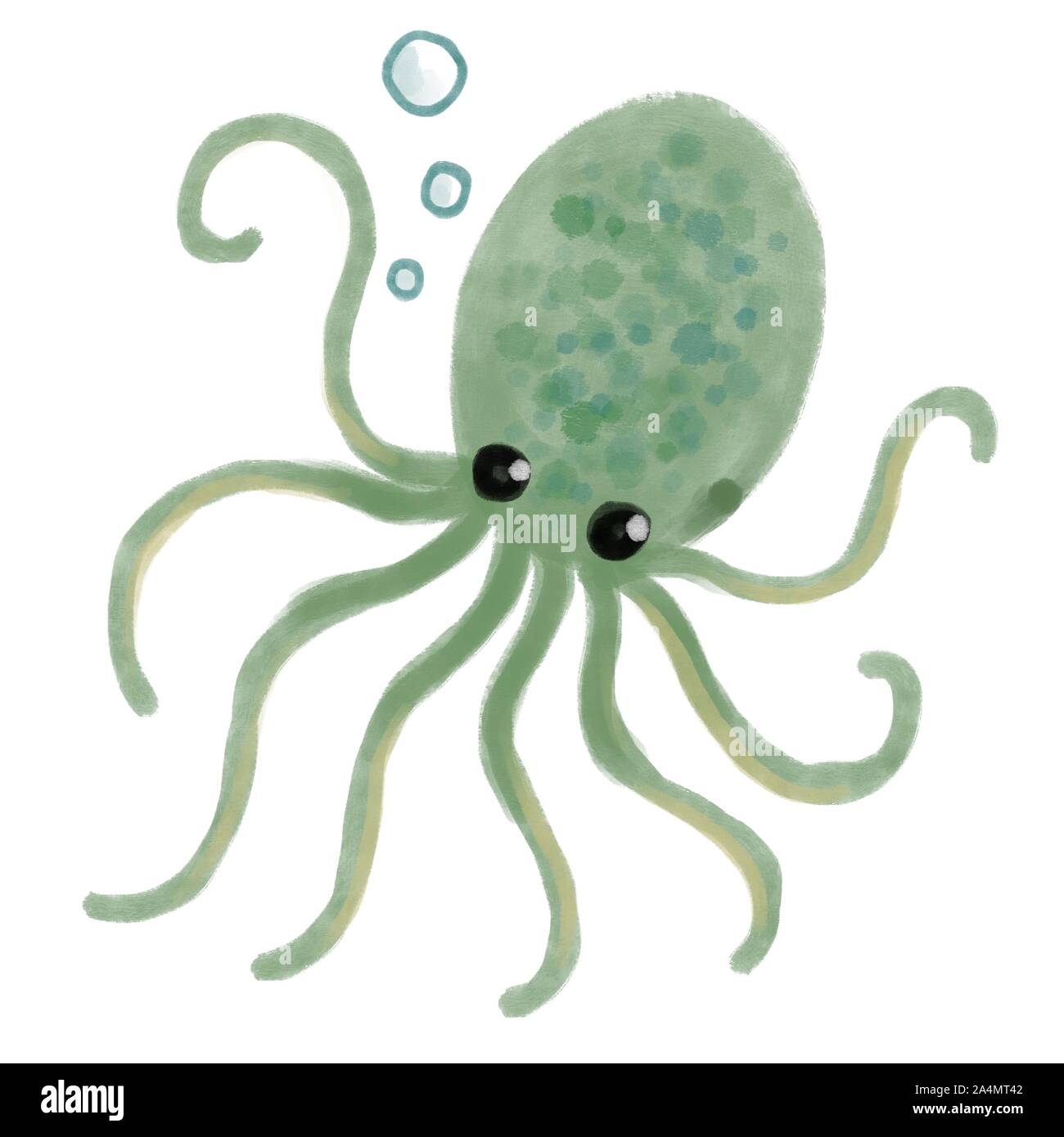 a big green octopus illustration Stock Photo - Alamy