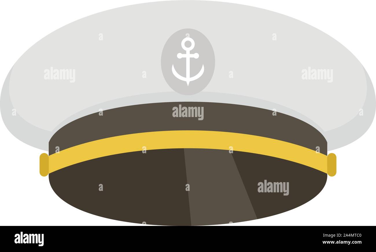 Ship captain cap icon. Flat illustration of ship captain cap vector ...