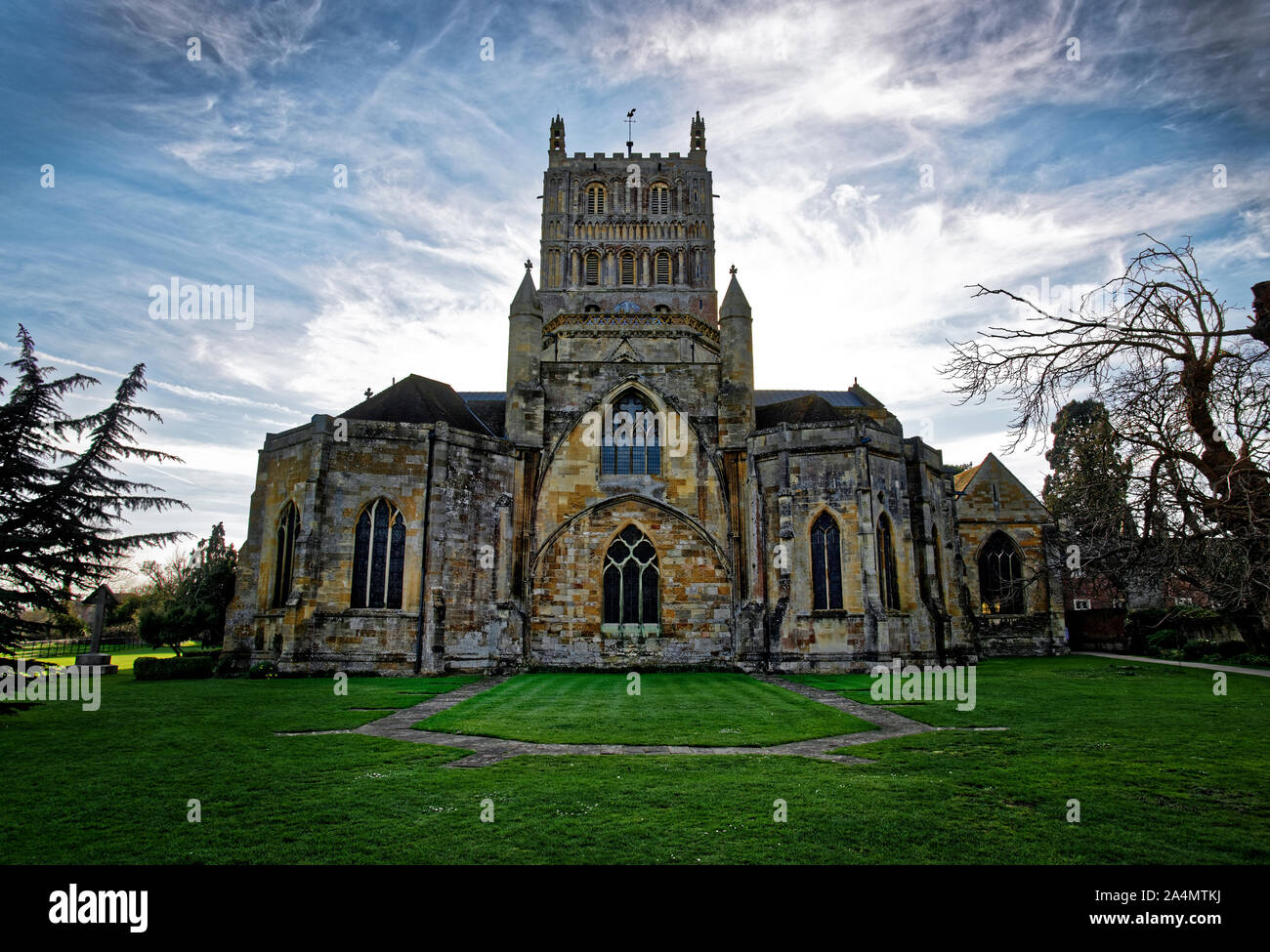 The magnificent Tewkesbury Abbey in Gloucestershire,England Stock Photo ...
