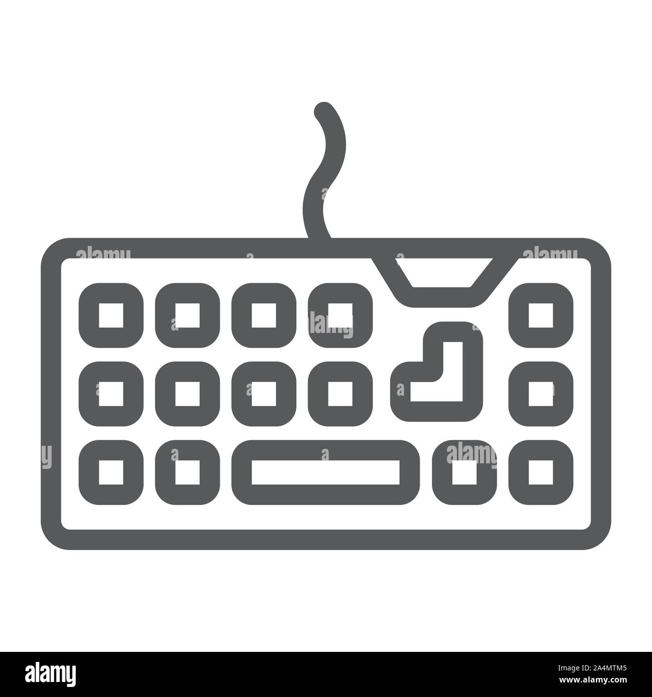 Keyboard Line Icon Technology And Device Keypad Sign Vector Graphics A Linear Pattern On A