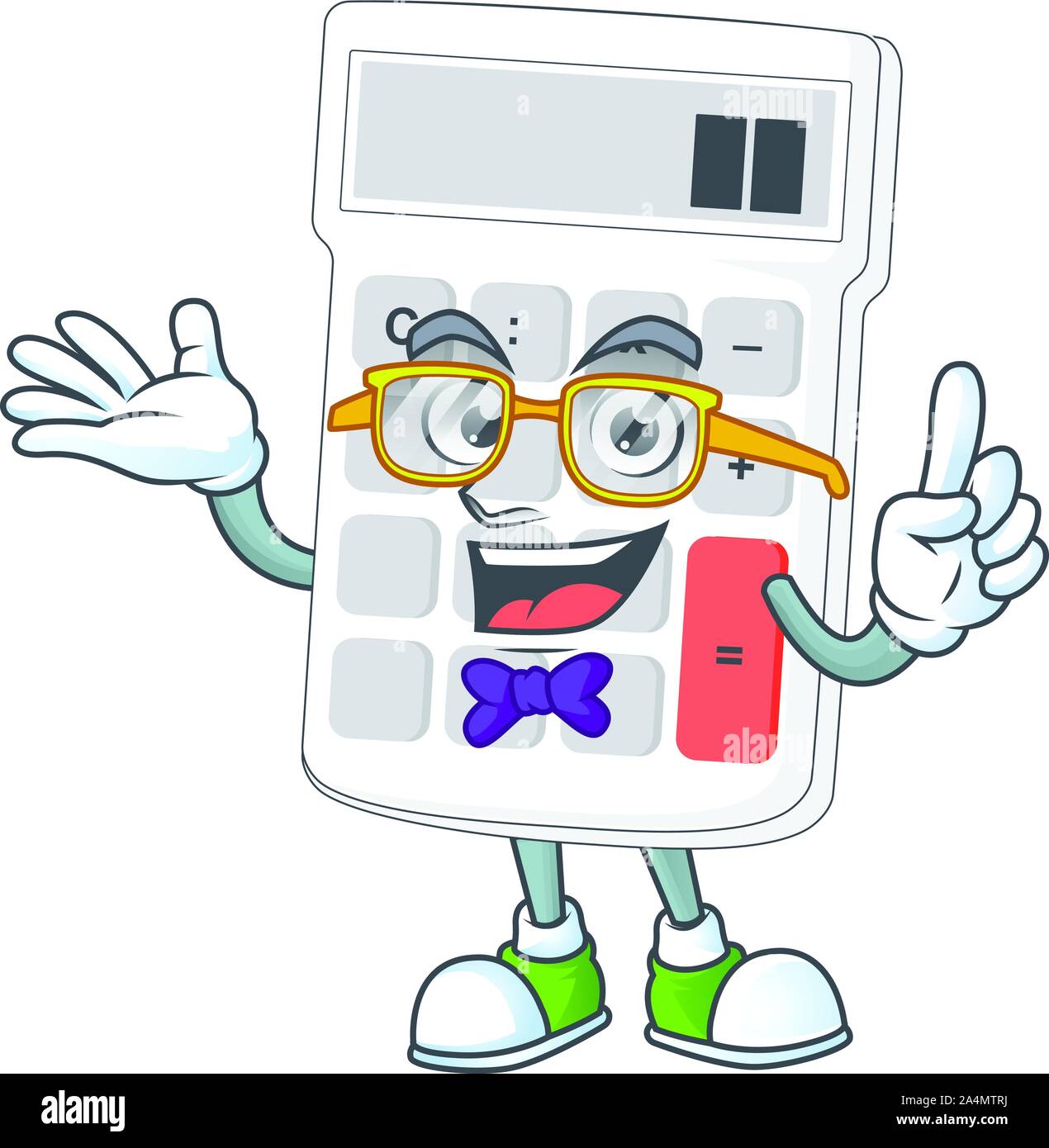 Geek cartoon calculator white for calculate tool Stock Vector Image ...