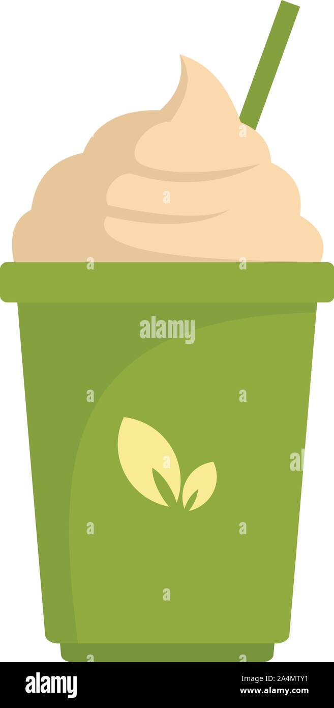 Matcha ice cream icon. Flat illustration of matcha ice cream vector ...