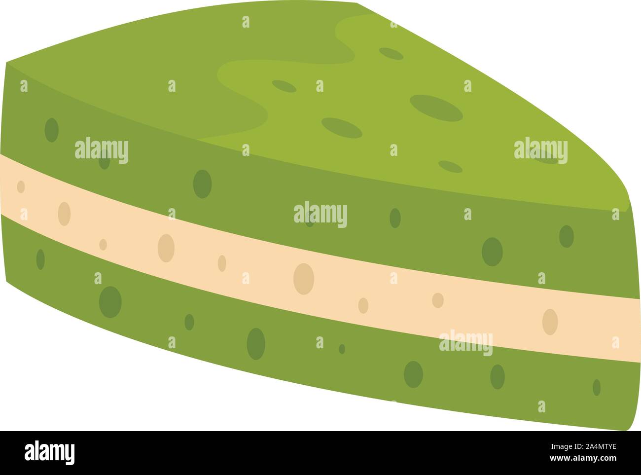 Green matcha cake icon. Flat illustration of green matcha cake vector ...