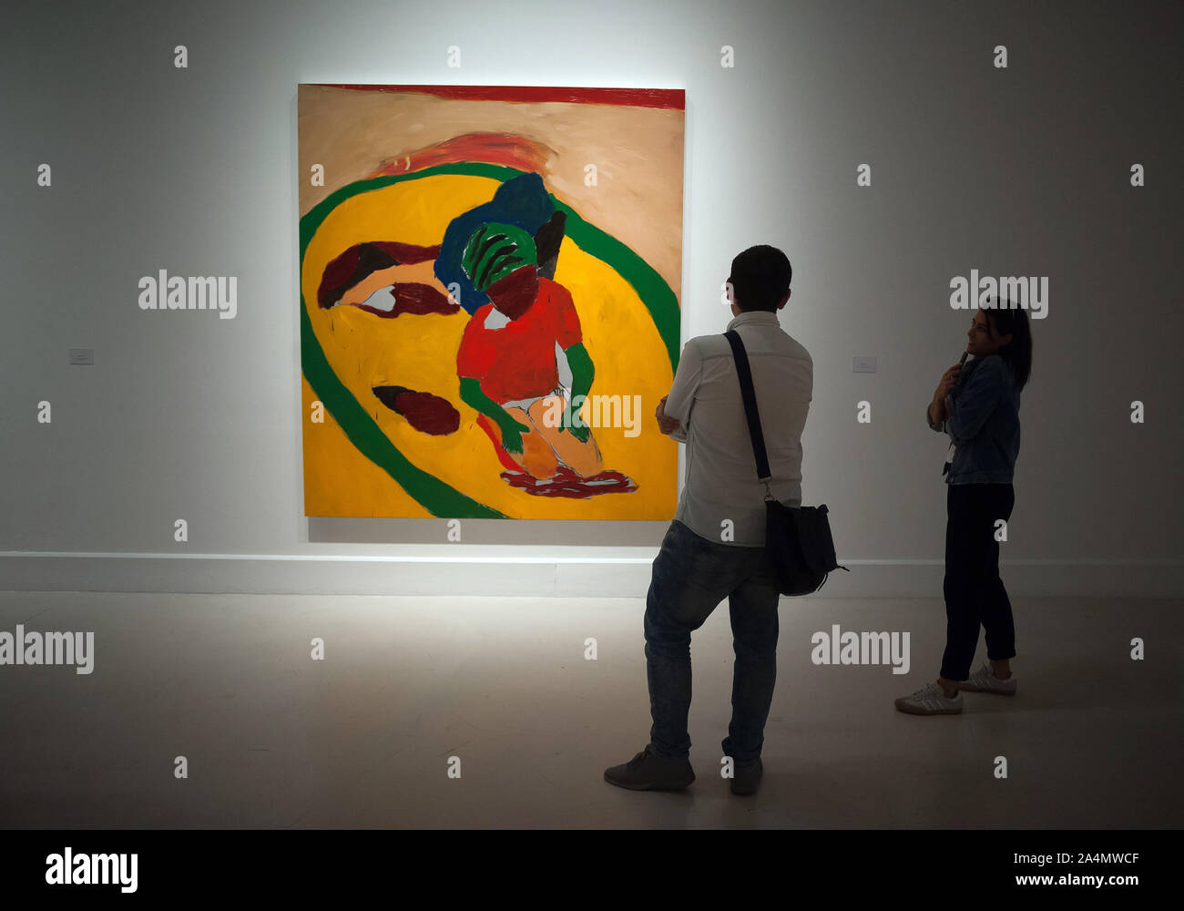 Malaga, Spain. 15th Oct, 2019. Visitors looking at a painting during ...