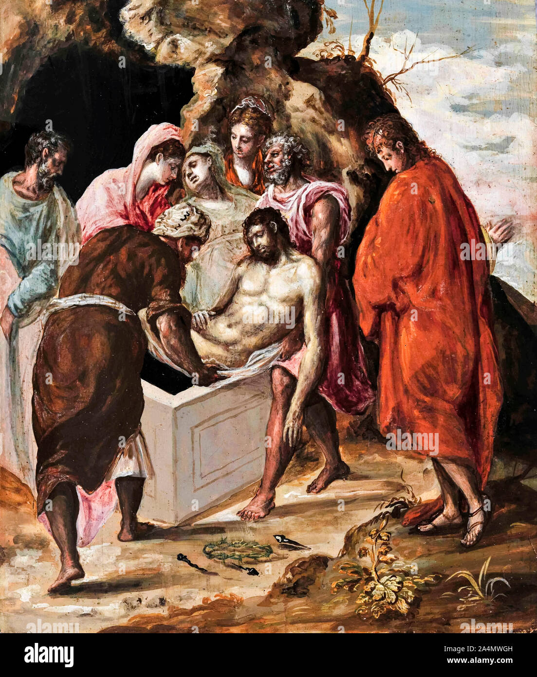 El Greco, painting, The Entombment of Christ, 1568-1570 Stock Photo - Alamy