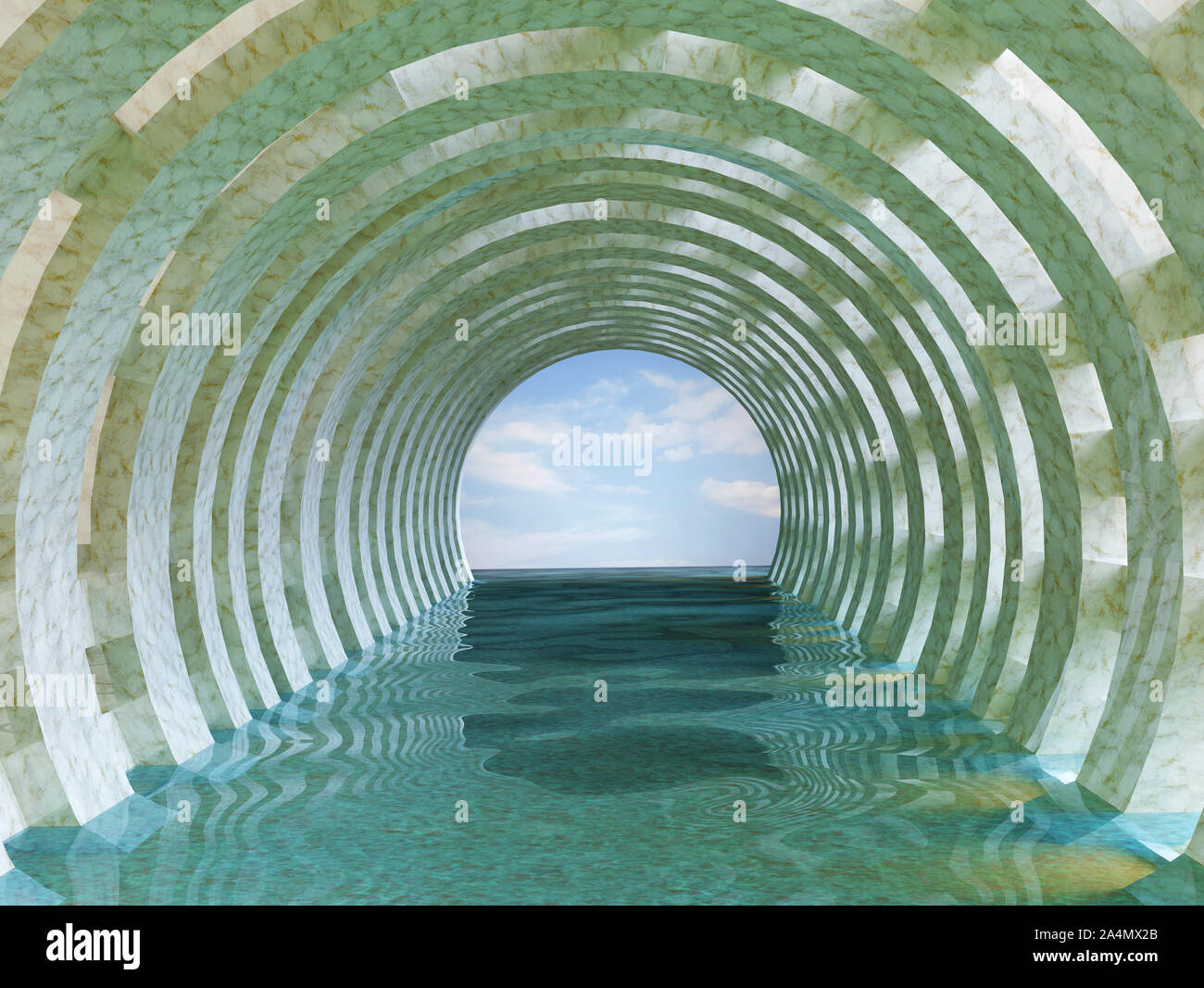 Marble Water Tunne Stock Photo - Alamy