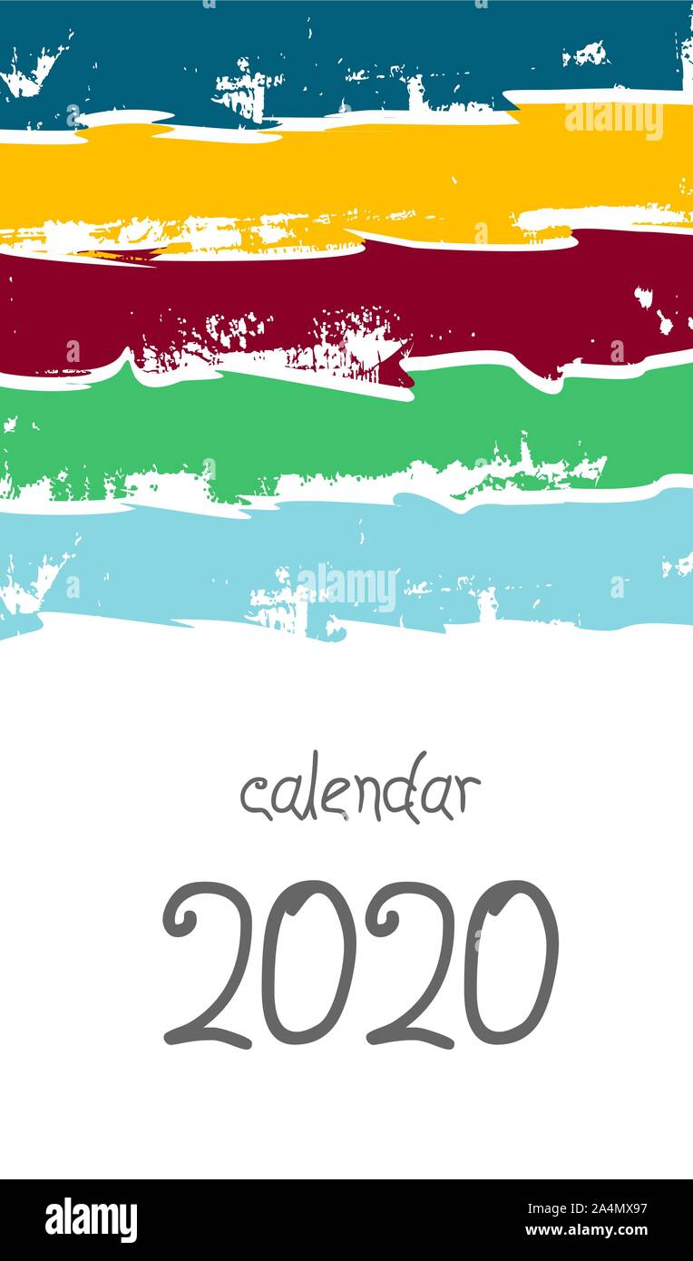 Cover Desk Calendar 2020, happy new year, book cover, booklet, annual ...