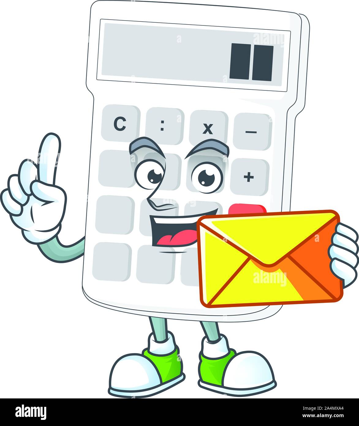 With envelope cartoon calculator white for calculate tool Stock Vector ...