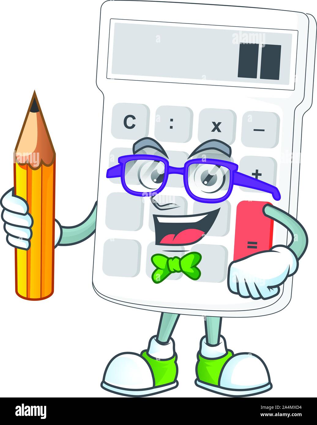 Student cartoon calculator white for calculate tool Stock Vector Image ...