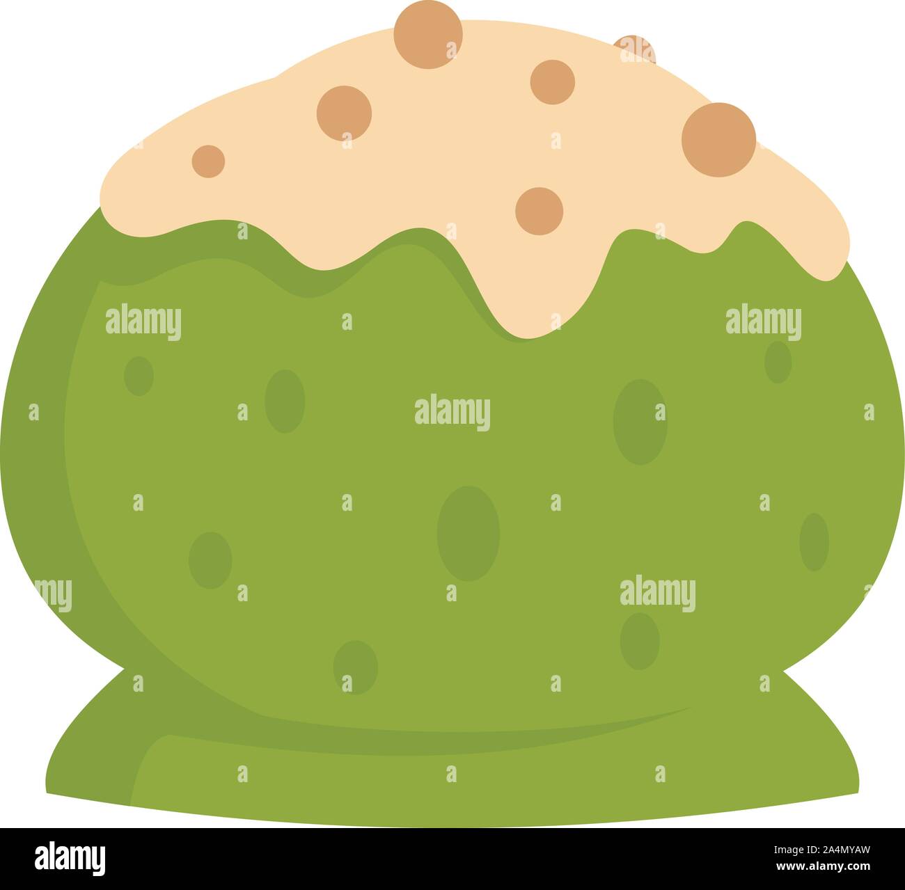 Matcha ice ball icon. Flat illustration of matcha ice ball vector icon ...